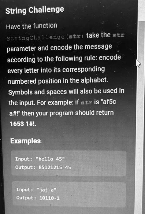 Solved String Challenge Have The Function S Ringchallengestr Take The Str Parameter And 9167