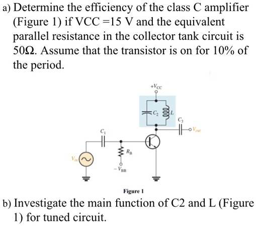 SOLVED: a) Determine the efficiency of the class C amplifier (Figure 1 ...
