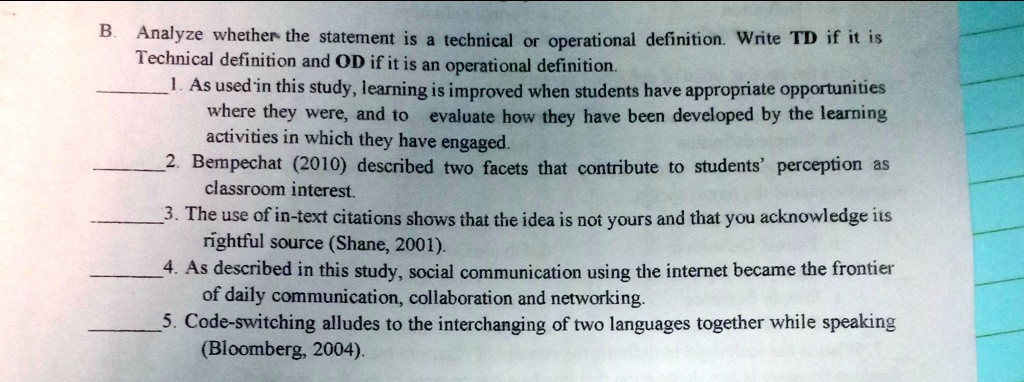 SOLVED: "Pahelp nmn po plss. pakisagutan po Analyze whether the staterent is technical ...