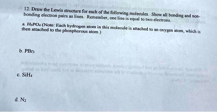 SOLVED: Draw the Lewis structure for each of the bonding electron pairs ... SOLVED: Draw the Lewis structure for each of the bonding electron pairs ...