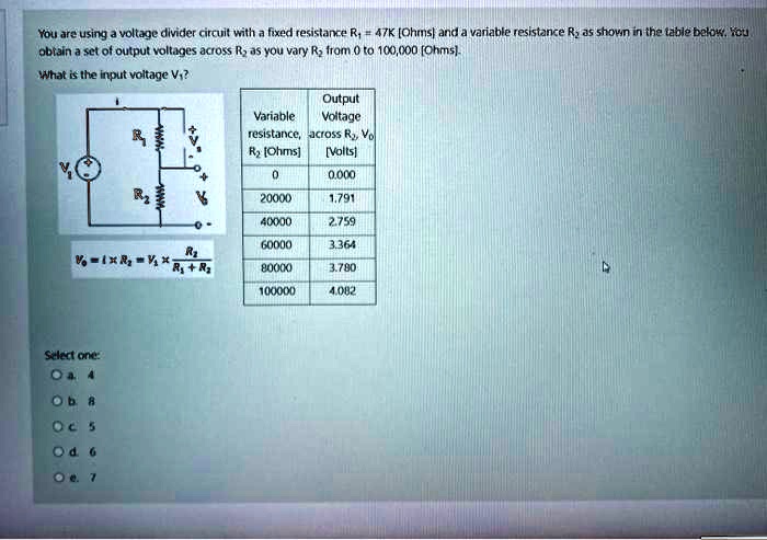 You are using a voltage divider circuit with a fixed resistance R1 ...