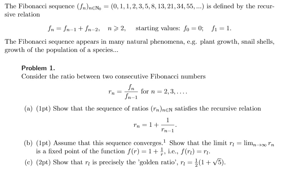 Solved The Fibonacci Sequence Jn Ncno 0 1 1 2 3 5 8 13 21 34 55 Is Defined By The