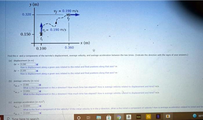 SOLVED: A termite crawls on the floor along the curved path shown in ...
