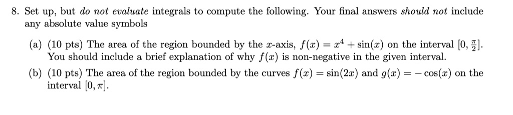 SOLVED:Set up, but do not evaluate integrals to compute the following ...