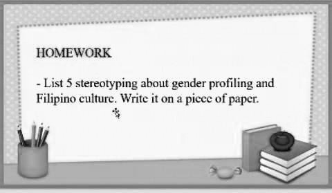 five stereotyping about gender profiling and filipino culture homework ...