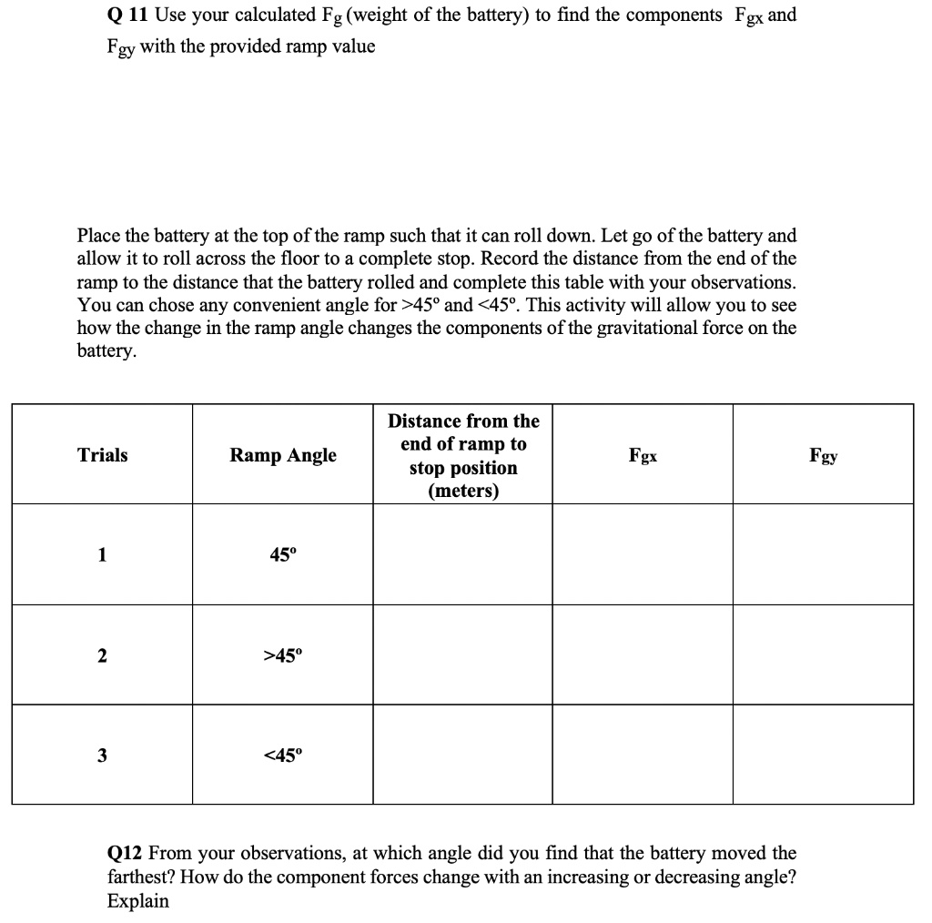 q 1 use your calculated fg weight of the battery to find the components ...