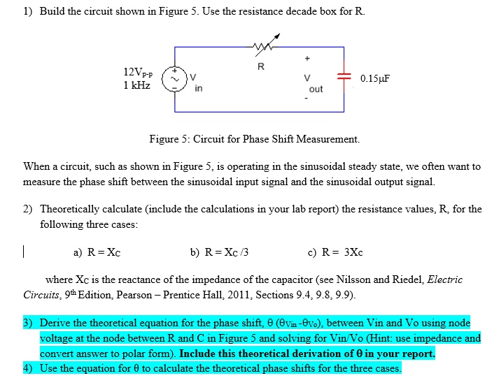 please do part 3 and 4 with all steps 1 build the circuit shown in figure 5 use the resistance ...