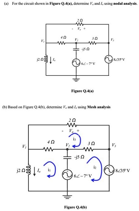 SOLVED: Texts: a) For the circuit shown in Figure Q.4(a), determine V and I using nodal analysis ...