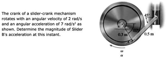 The crank of a slider-crank mechanism rotates with an angular velocity ...