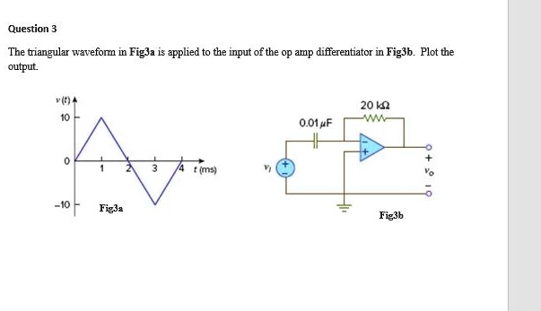 Question 3 The Triangular Waveform In Fig3a Is Applied To The Input Of The Op Amp Differentiator