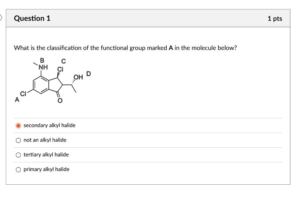 SOLVED: Question 1 1 pts What is the classification of the functional ...