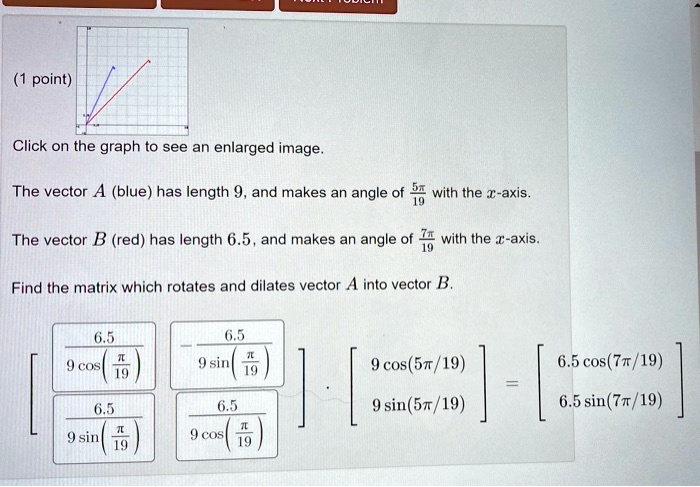 SOLVED: point) Click on the graph to see an enlarged image. The vector ...