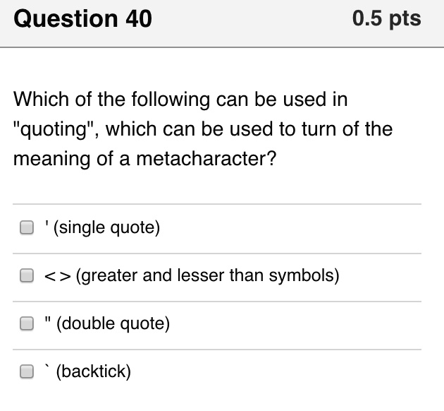 SOLVED: Which of the following can be used in "quoting", which can be ...