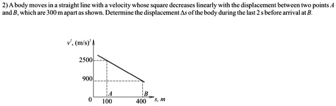 SOLVED: A body moves in a straight line with velocity whose magnitude ...