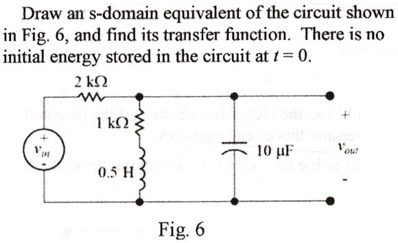 draw an s domain equivalent of the circuit shown in fig6 and find its ...