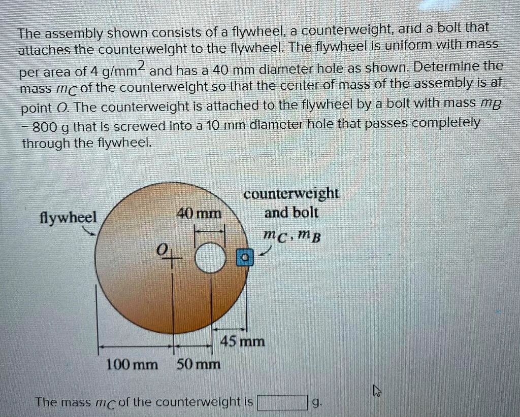 [GET ANSWER] The assembly shown consists of a flywheel, a counterweight ...