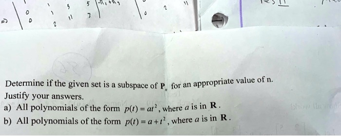 Determine if the given set is a appropriate value of … - SolvedLib