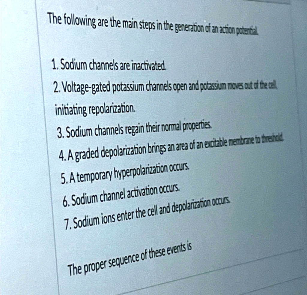 SOLVED: The following are the main steps in the generation of an action ...