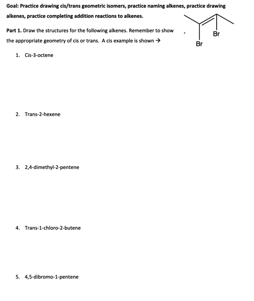 goal practice drawing cistrans geometric isomers practice naming ...