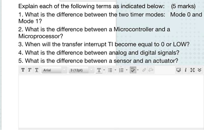 SOLVED: 1. What is the difference between the two timer modes: Mode 0 and Mode 1? 2. What is the ...