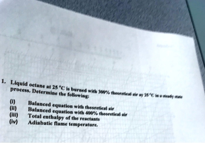 SOLVED: Determine the following: (i) Balanced equation with theoretical ...