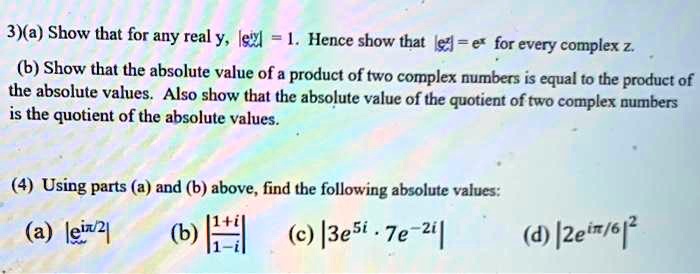 SOLVED: 3)(a) Show that for any real y, ex 1. Hence show that le] =er ...