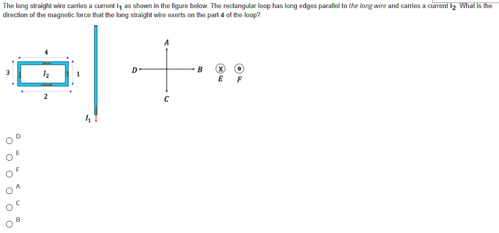 SOLVED: The long straight wire carres current as shown in the figure below The rectangular loop ...