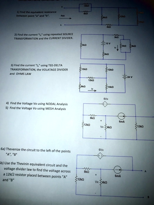 Solved Question 3 1 Find The Equivalent Resistance Between Point A And B 2 Find The Current
