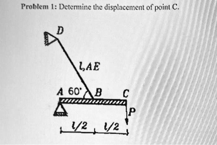SOLVED: Problem 1: Determine the displacement of point C. D LAE A60B C ... SOLVED: Problem 1: Determine the displacement of point C. D LAE A60B C ...