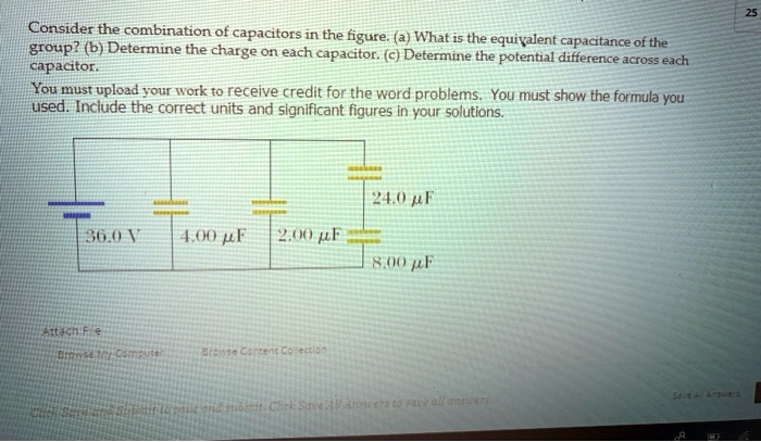 SOLVED: Consider the combination of capacitors in the figure: (a) What is the equivalent group ...