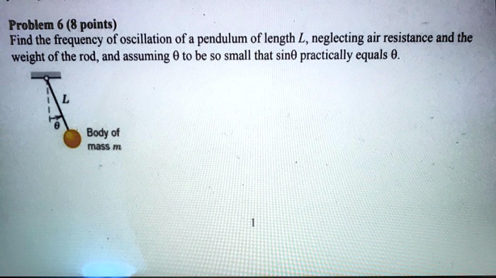 SOLVED: Problem 6 (8 points) Find the frequency of oscillation of a ...