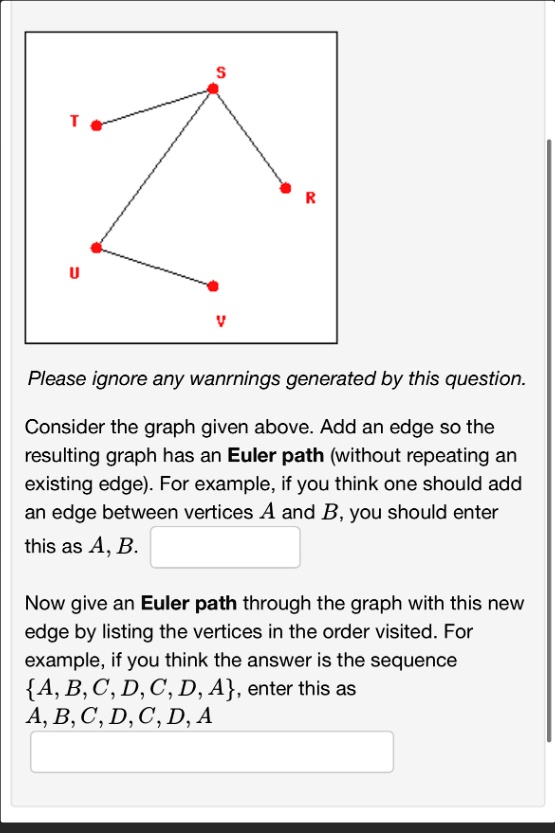 Solved Please Ignore Any Wanrnings Generated By This Question Consider The Graph Given Above