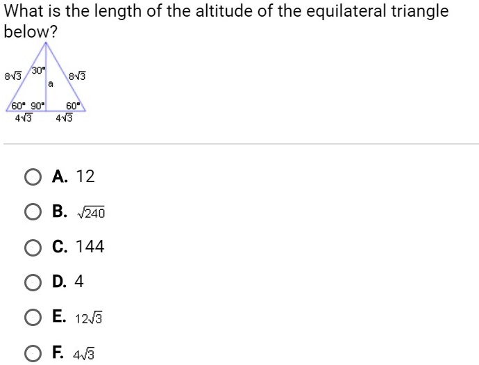 Equilateral Triangle Showing Three Altitudes