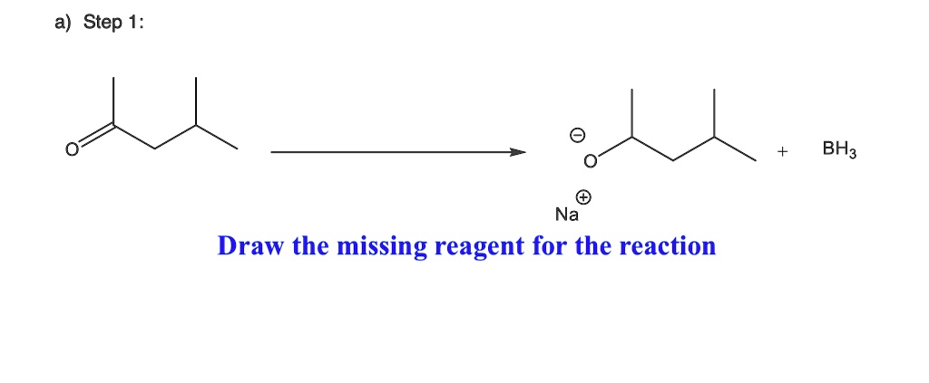 SOLVED: a) Step 1: BHa Na Draw the missing reagent for the reaction