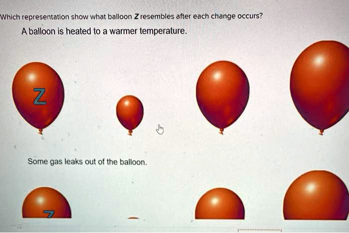 SOLVED Which Representation Show What Balloon Z Resembles After Each Change Occurs A Balloon 