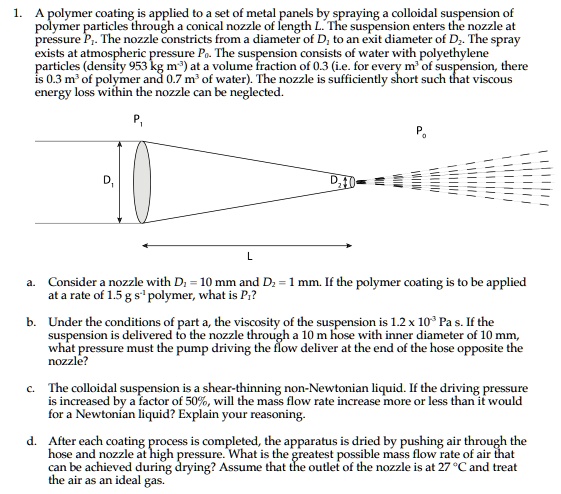 SOLVED: 1. A polymer coating is applied to a set of metal panels by spraying a colloidal ...