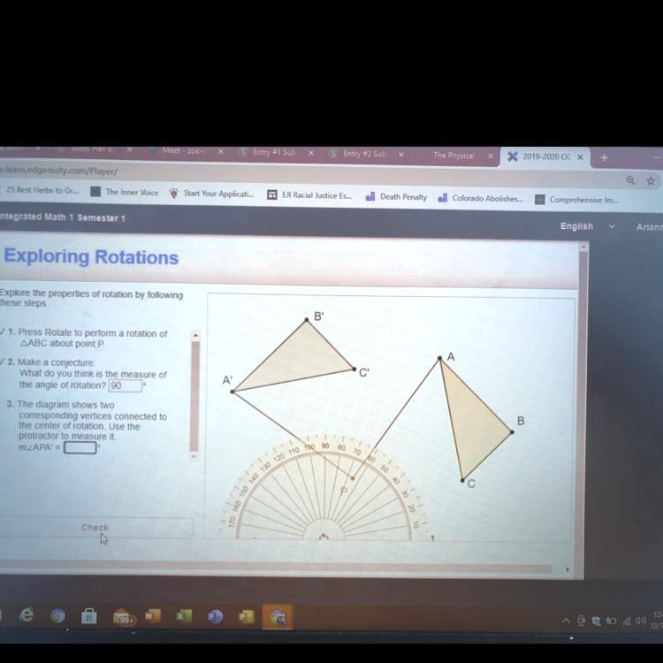 Exploring Rotations Explore the properties of rotation by following ...
