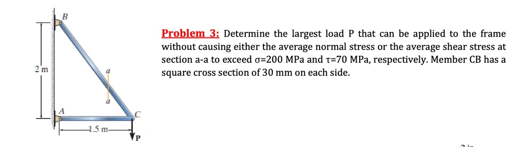 problem 3 determine the largest load p that can be applied to the frame without causing either ...