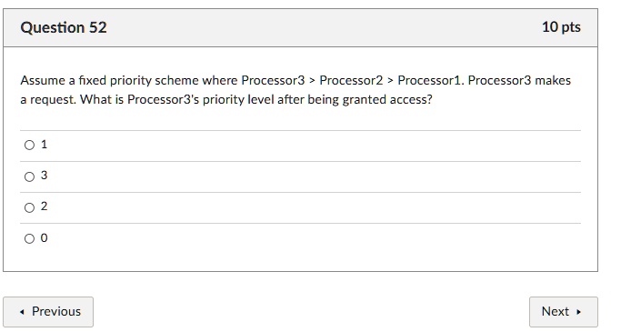 Solved Assume A Fixed Priority Scheme Where Processor3 Processor2 Processor1 Processor3 6102