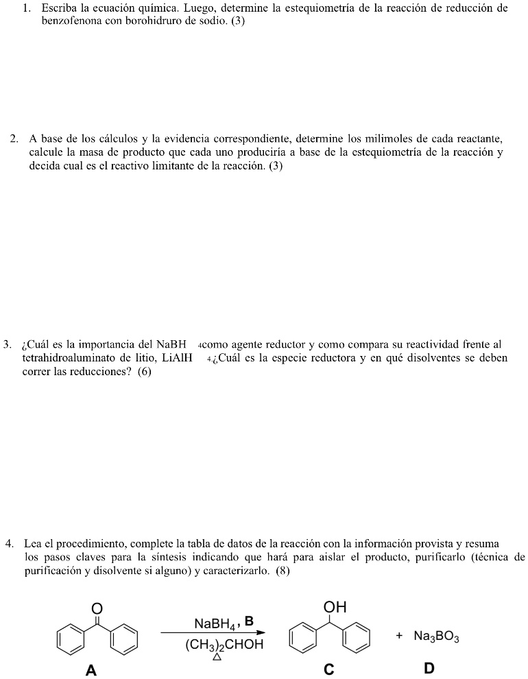 escriba la ecuacion quimica luego determine la estequiometria de la ...