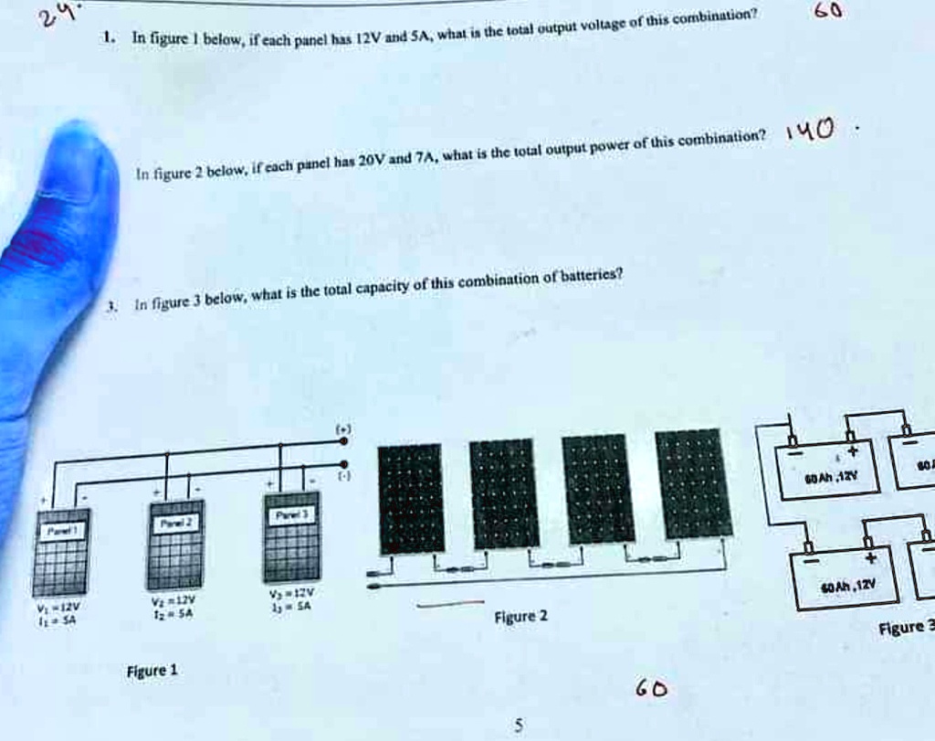 SOLVED: 60 In figure 2 below, if each panel has 20V and 7A, what is the total output power of ...