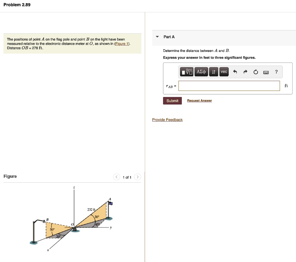 Problem 2.89 The positions of point A on the flag pole and point B on ...