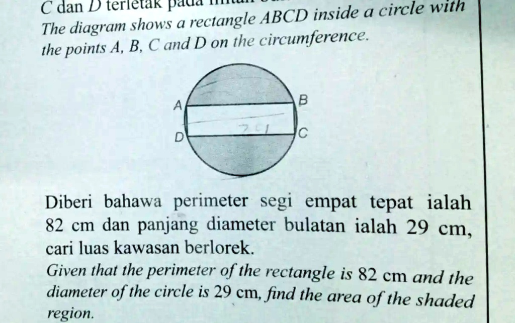 SOLVED: C and D are located on the circumference of a circle with ABCD inside. The diagram shows ...