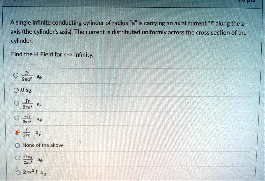 a single infinite conducting cylinder of radius a is carrying an axial ...