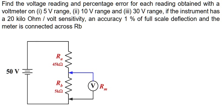 text find the voltage reading and percentage error for each reading ...
