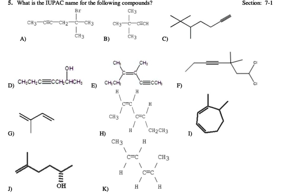 SOLVED: What is the IUPAC name for the following compounds? Br CH3 Section: 7-1 CH3- C=C -CH2 ...