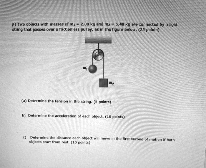 Solved H Two Objects With Masses Of Mi 2 00 Kg And M2 5 40 Kg Are
