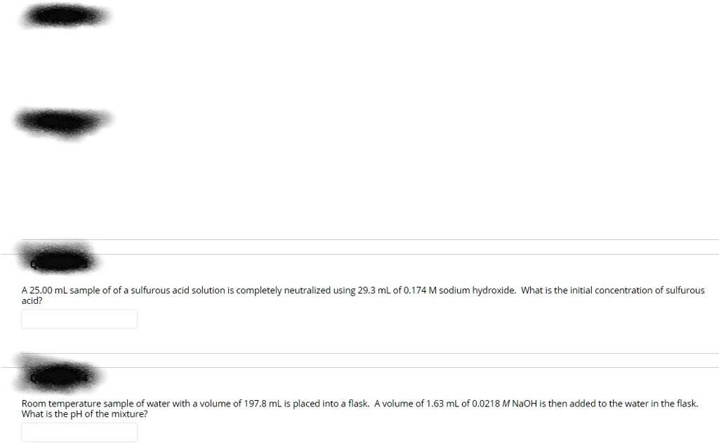 SOLVED: A 25.00 mL sample of of sulfurous acid solution Is completely ...