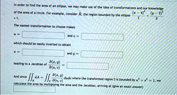 In order to find the area of an ellipse, we may make use of the idea of transformations and our ...