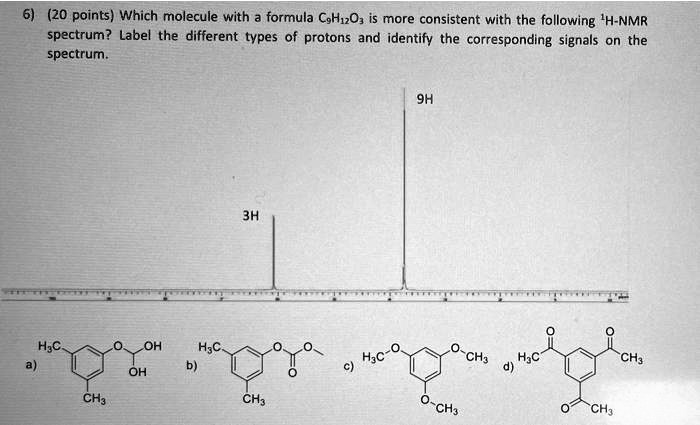 SOLVED: Which molecule with formula CgHizOs is more consistent with the ...